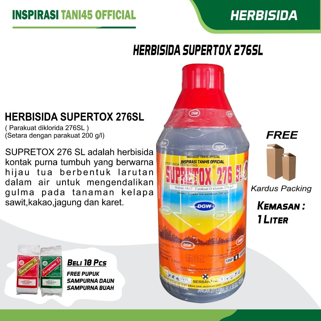 Jual Herbisida Supertox 276SL 1 liter Herbisida Pebasmi Rumput Liar ...