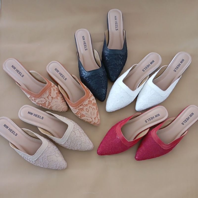 Jual Sandal brukat kebaya pesta FlatShoes | Shopee Indonesia