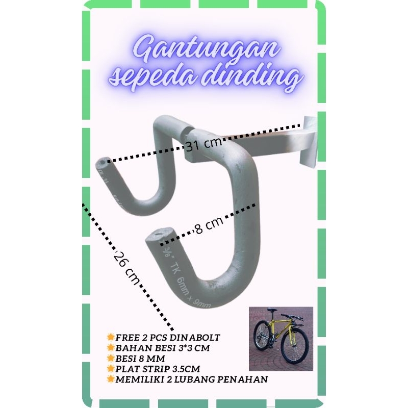 Jual gantungan sepeda dinding tembok/hanger bike | Shopee Indonesia