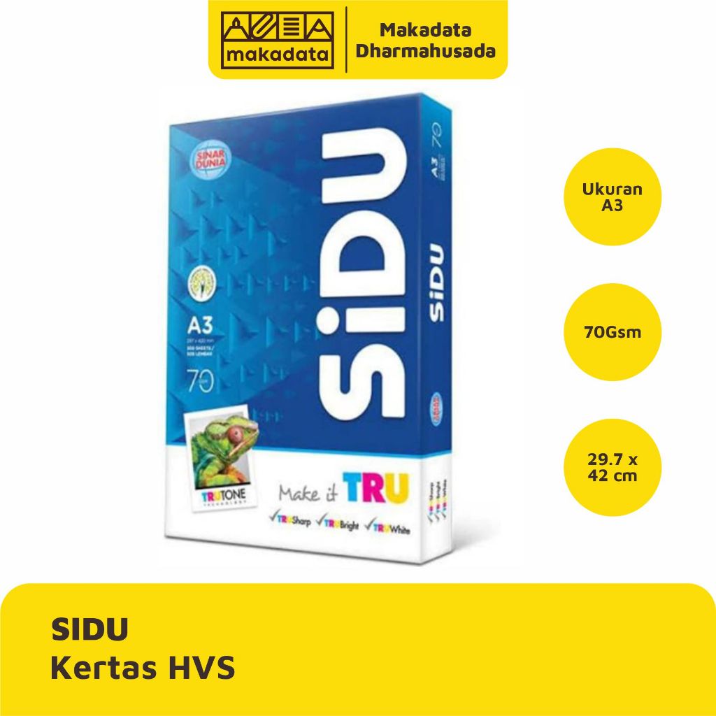 Jual KERTAS HVS | PRINT | FOTOCOPY SIDU A3 70 GRAM (1 RIM) | Shopee Indonesia