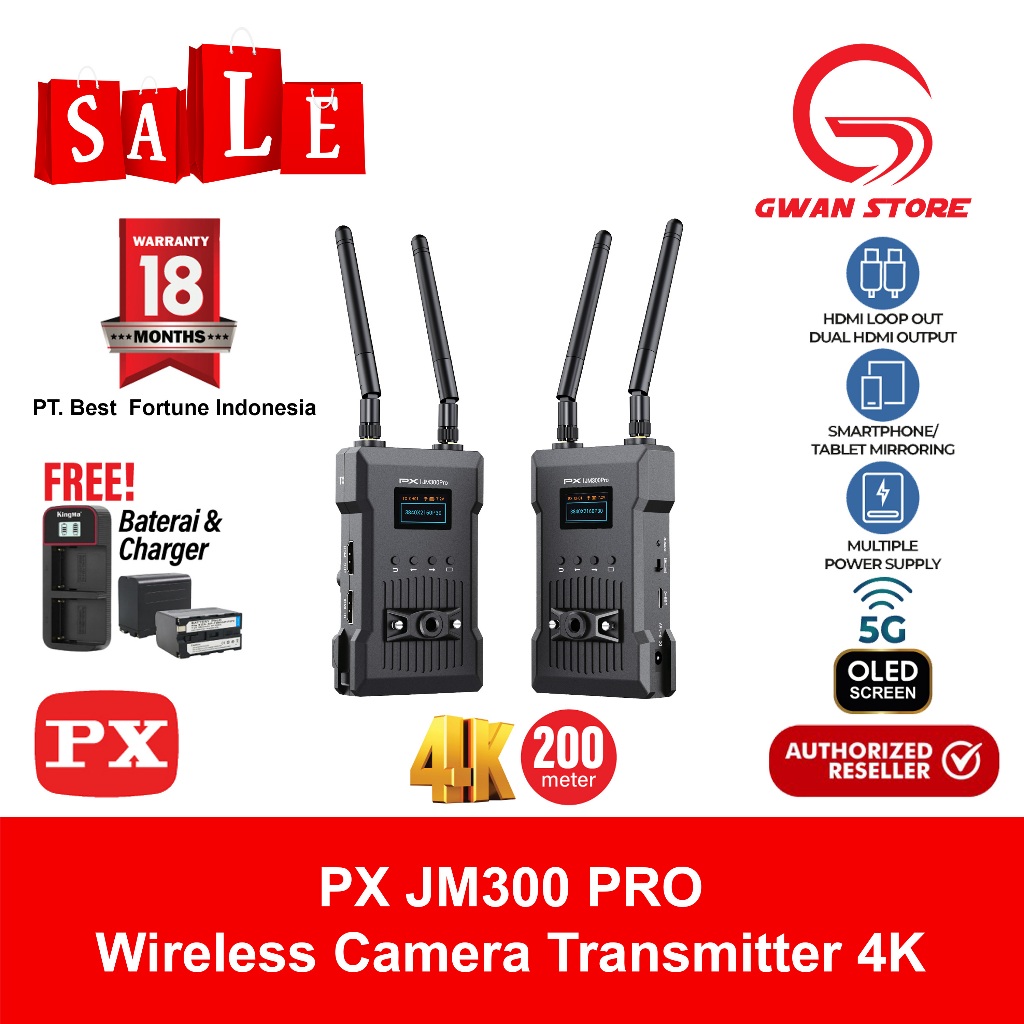 Jual PX JM300 Pro Wireless Video Transmitter System Camera Receiver ...