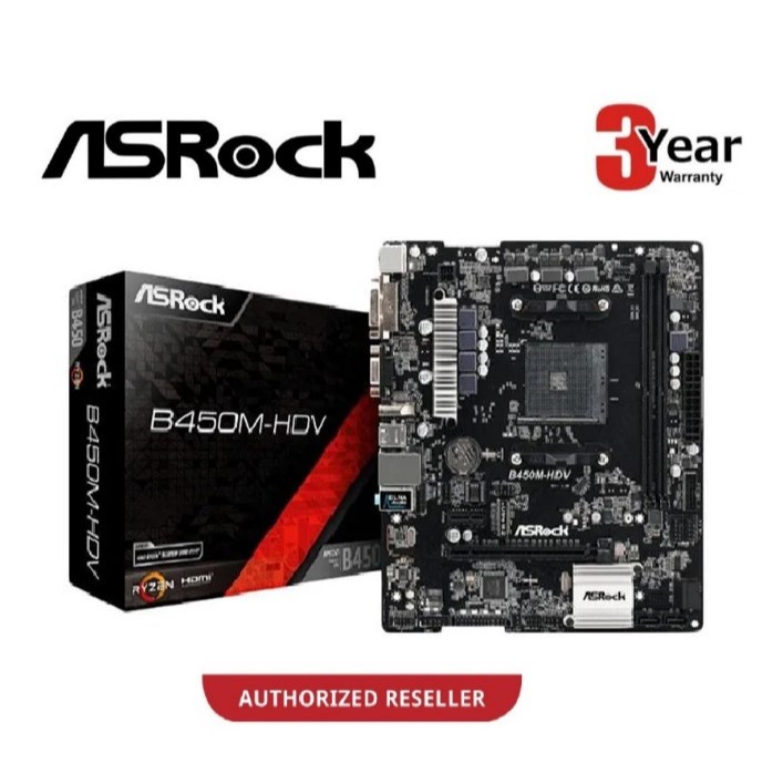 Jual Motherboard ASRock B450M HDV R4.0 (AM4, AMD Promontory B450, DDR4 ...