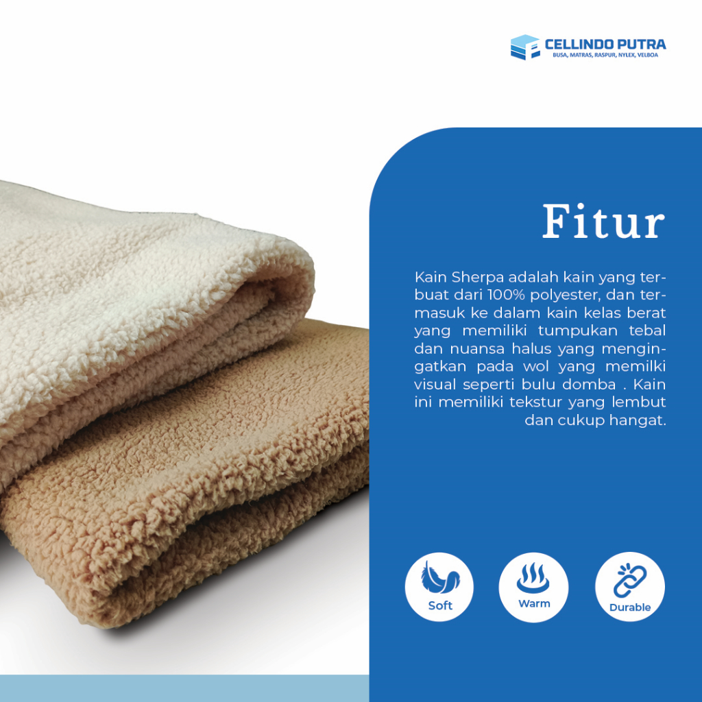 Jual Cellindo Kain Sherpa Bulu Domba 2 Sisi Bahan Selimut, Jaket, Jual ...