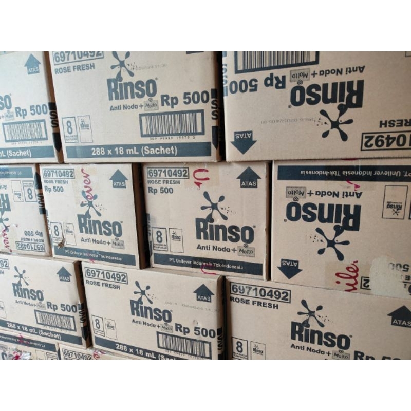 Jual 1 DUS RINSO CAIR 18ML ISI 288 SACHET KEMASAN 500AN | Shopee Indonesia