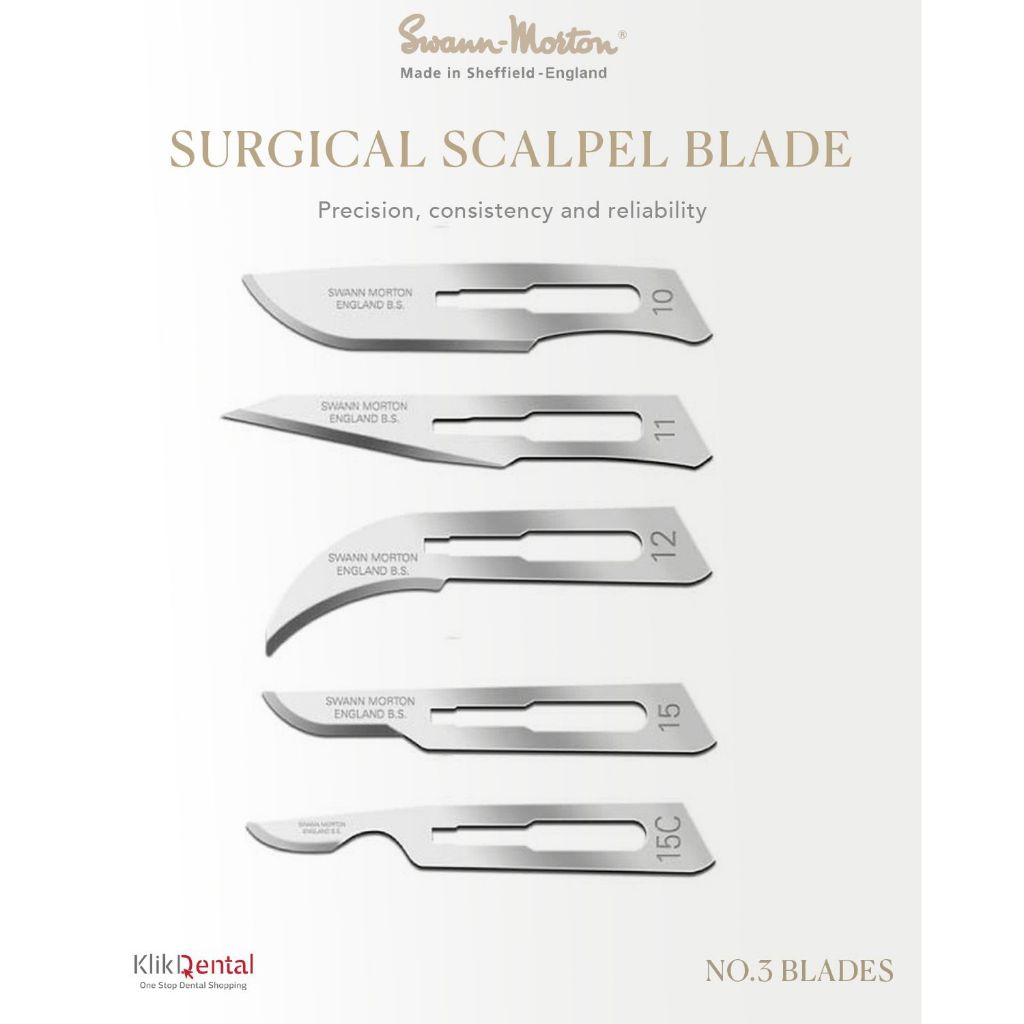 Jual KLIK DENTAL Swann Morton Scapel Blade ( isi 100pcs ) | Shopee ...