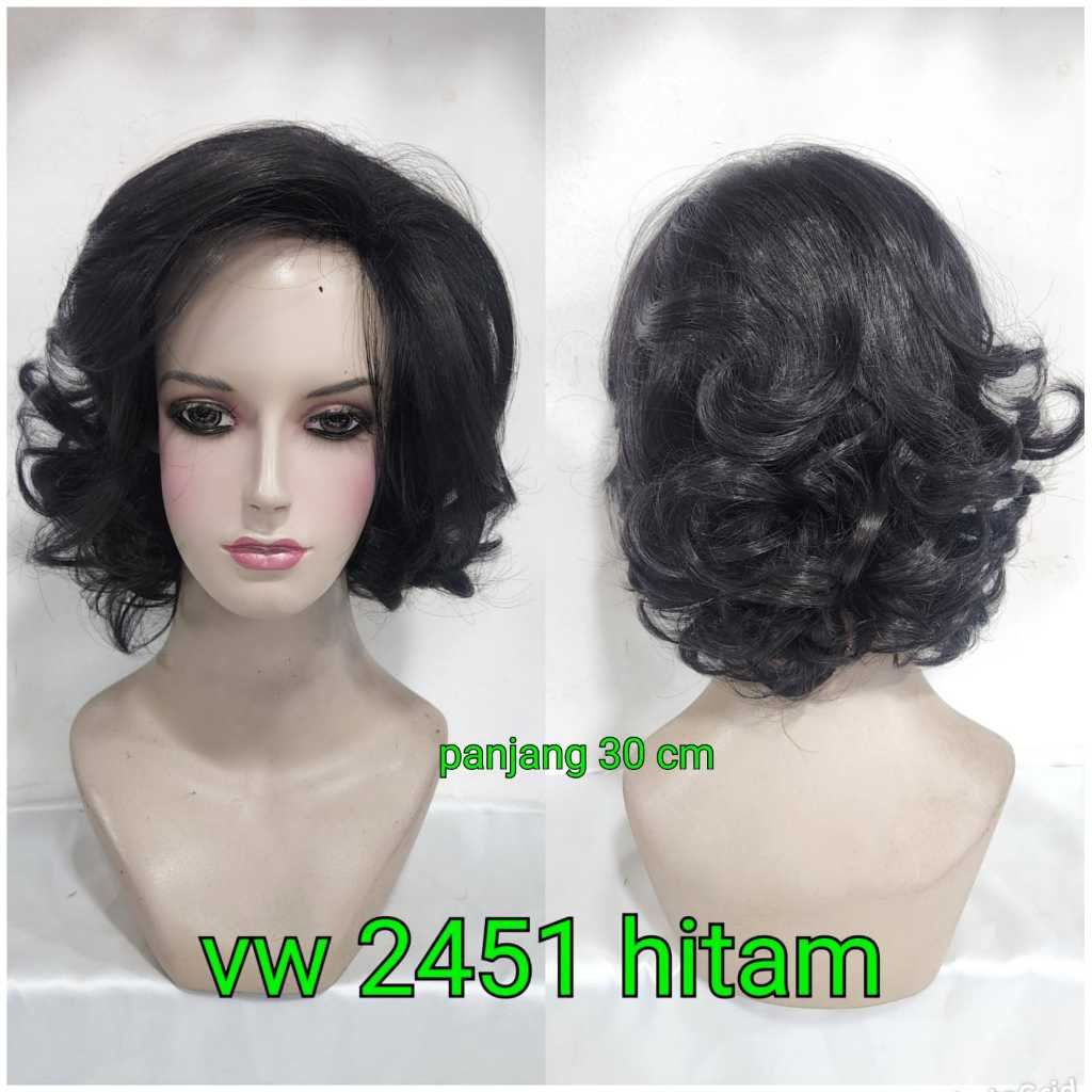 Jual Wig full Model Ombak Rambut Palsu Dewasa Wanita Pendek 30 Cm Vw ...