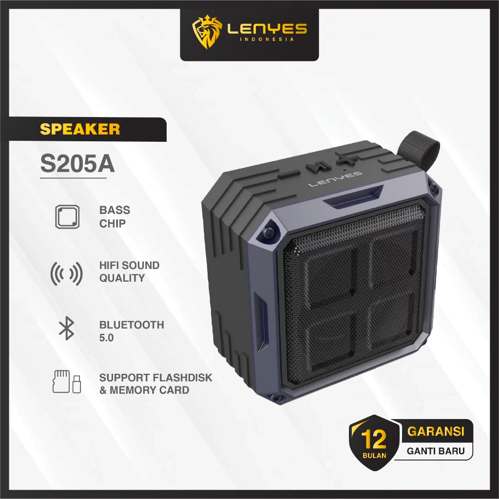 Jual LENYES S205A Wireless Speaker Bluetooth 5.0 Mini Portable TWS Bass ...
