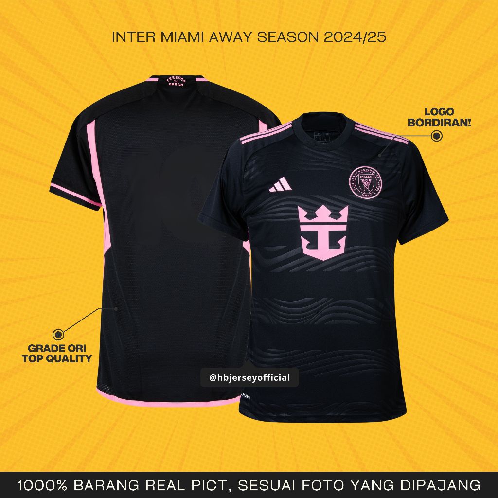 Jual JERSEY BOLA INTER MIAMI AWAY 2024/2025 GRADE ORI TOP QUALITY ...