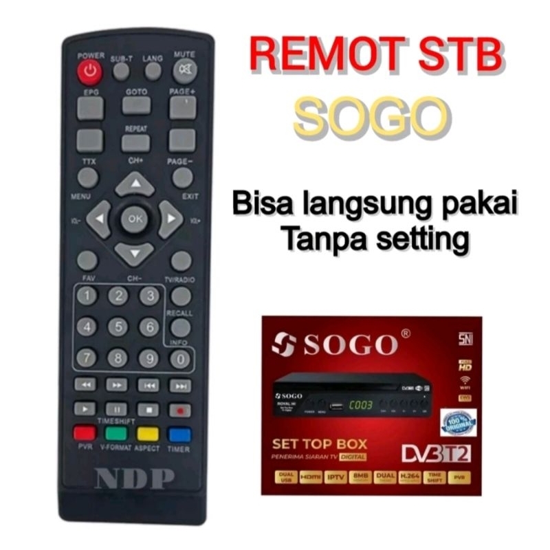 Jual REMOTE STB SOGO STANDAR ORI TANPA SETTING | Shopee Indonesia
