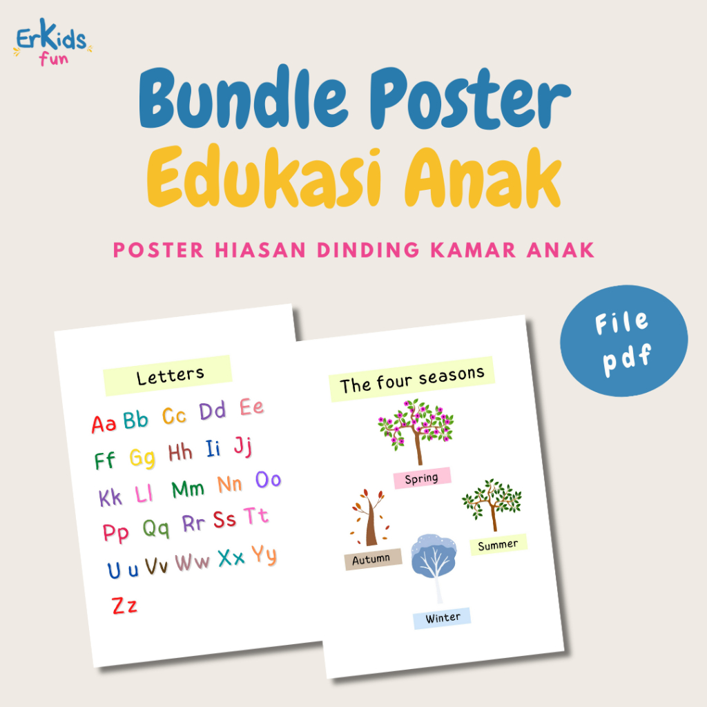 Jual Poster Edukasi Anak TK/PAUD usia 2 3 4 5 tahun (PDF) | Hiasan ...