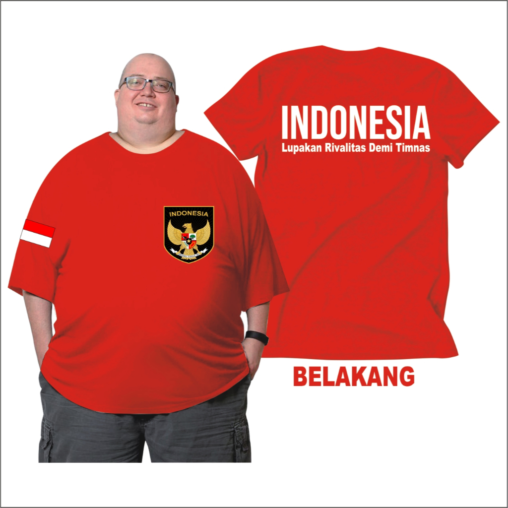 Jual Atasan Jumbo Bigsize Timnas Indonesia Bendera Kaos Timnas Unisex ...
