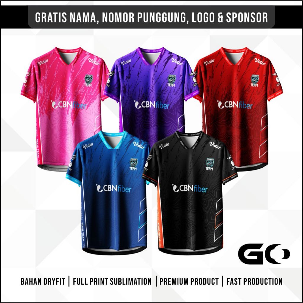 Jual Jersey Kaos Baju Gaming Esport Modern Colour Terbaru GRATIS NAMA ...