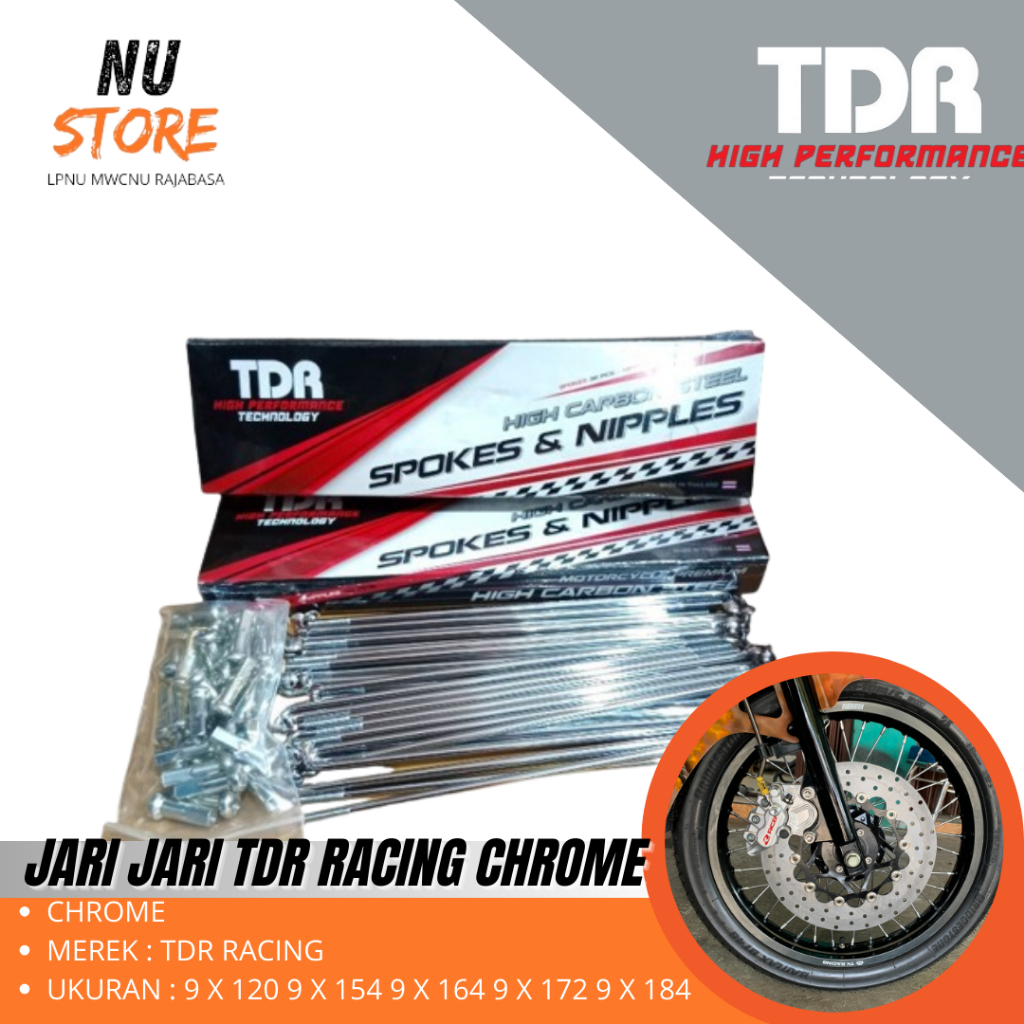 Jual Ruji Jari-jari motor TDR Racing Chrome 154,164,172,184 - Jari jari ...