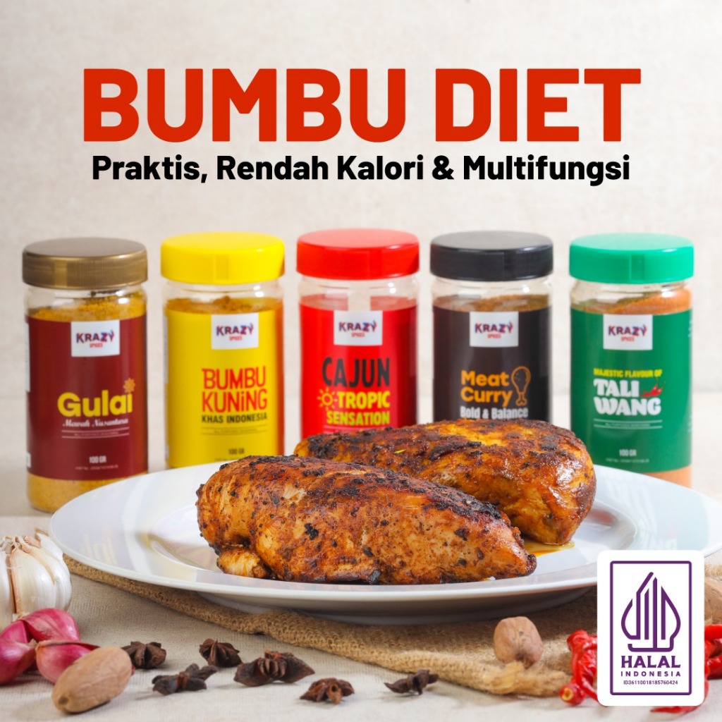 Jual KRAZY Spices Bumbu Diet Marinasi Dry Rub 100 gr | Shopee Indonesia