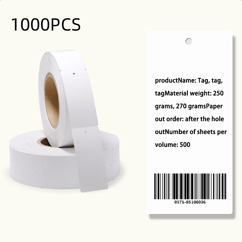 Jual 1000PCS Label Tag Baju Blank Label Baju Hang Tag Putih Kertas ...
