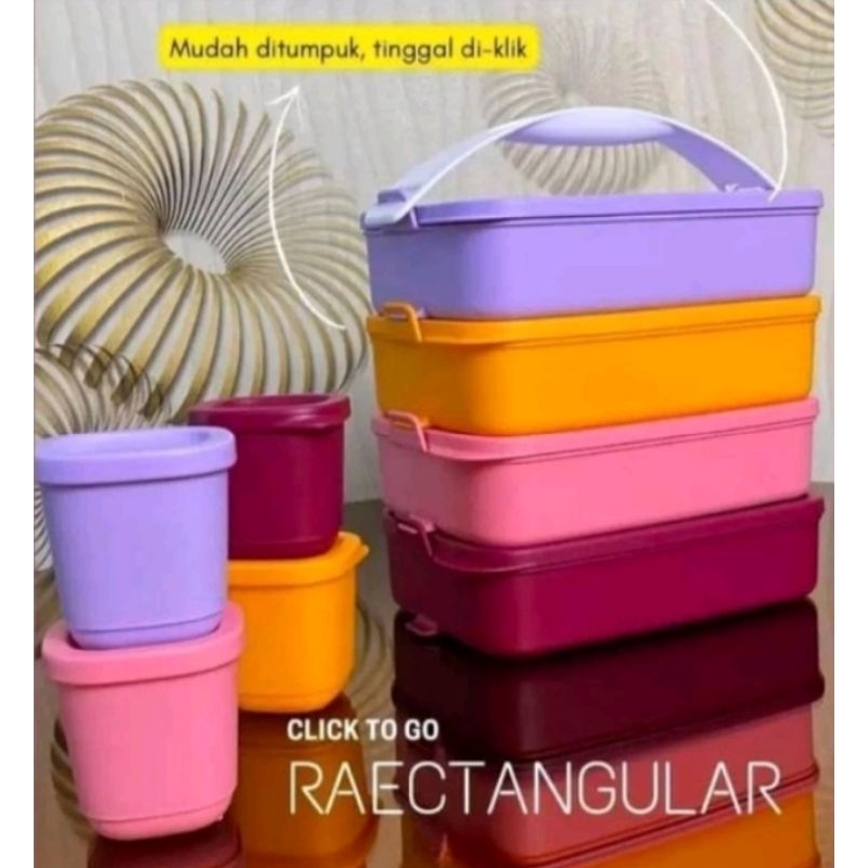 Jual Click to go/Click to go rectangular/bekal Tupperware/rantang ...