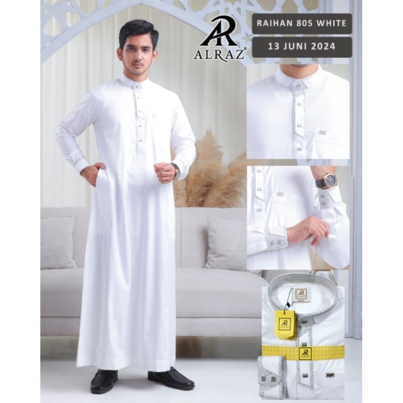 Jual THOBE AL RAZ RAIHAN 805 A WHITE | Jubah Al Raz Premium Katun ...