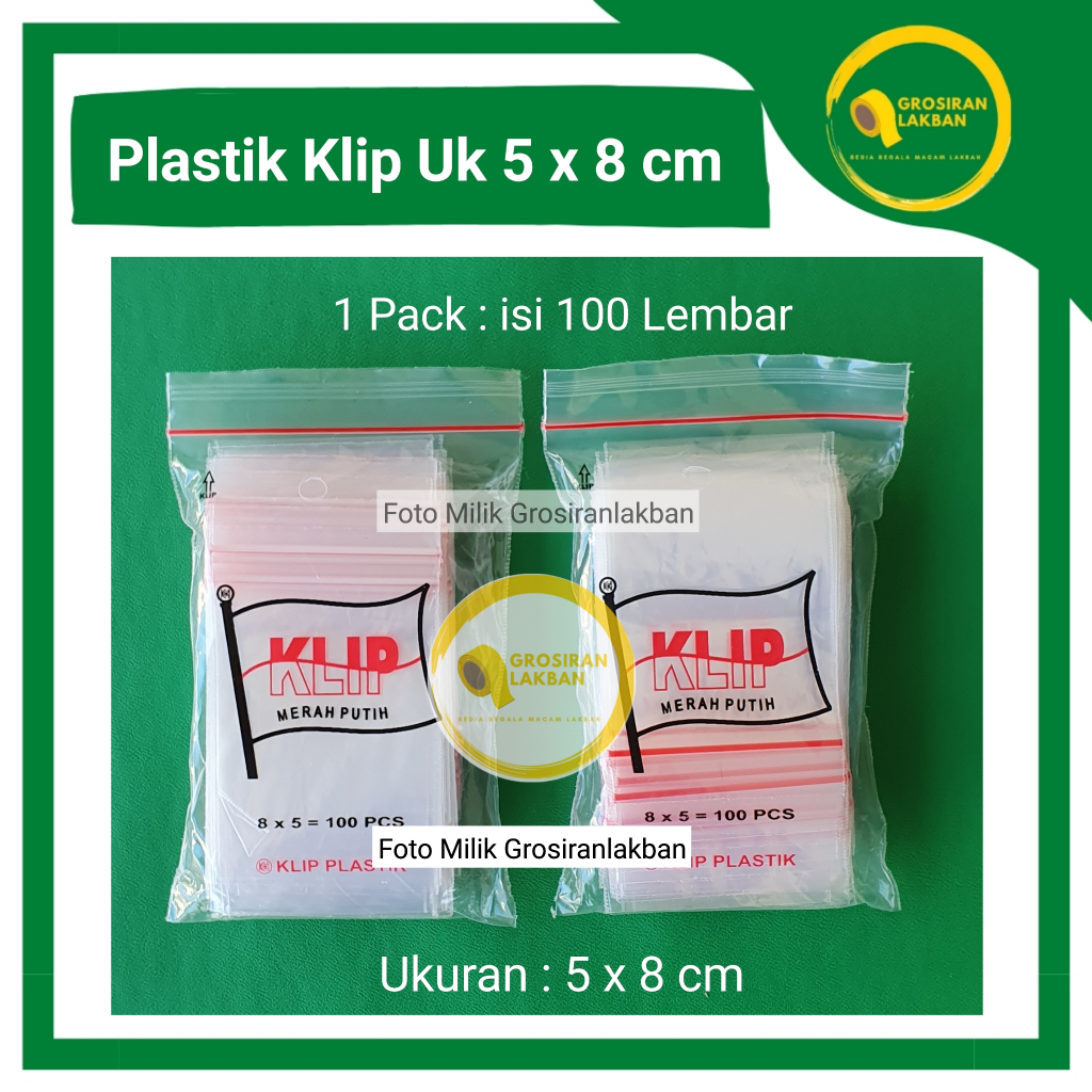 Jual Plastik Klip 5x8 isi 100 pcs Kantong Ziplock Kecil Bening Zipper ...