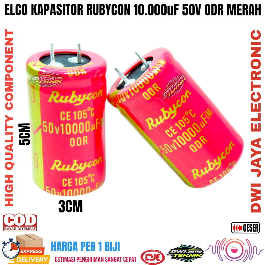 Jual ELCO 10000uf 50V Rubycon/nichicon ODR Merah | Shopee Indonesia