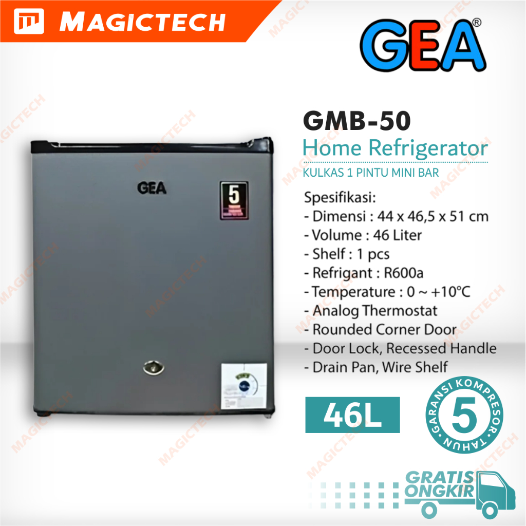 Jual KULKAS MINI BAR GEA 1 PINTU GMB-50 46L | Shopee Indonesia
