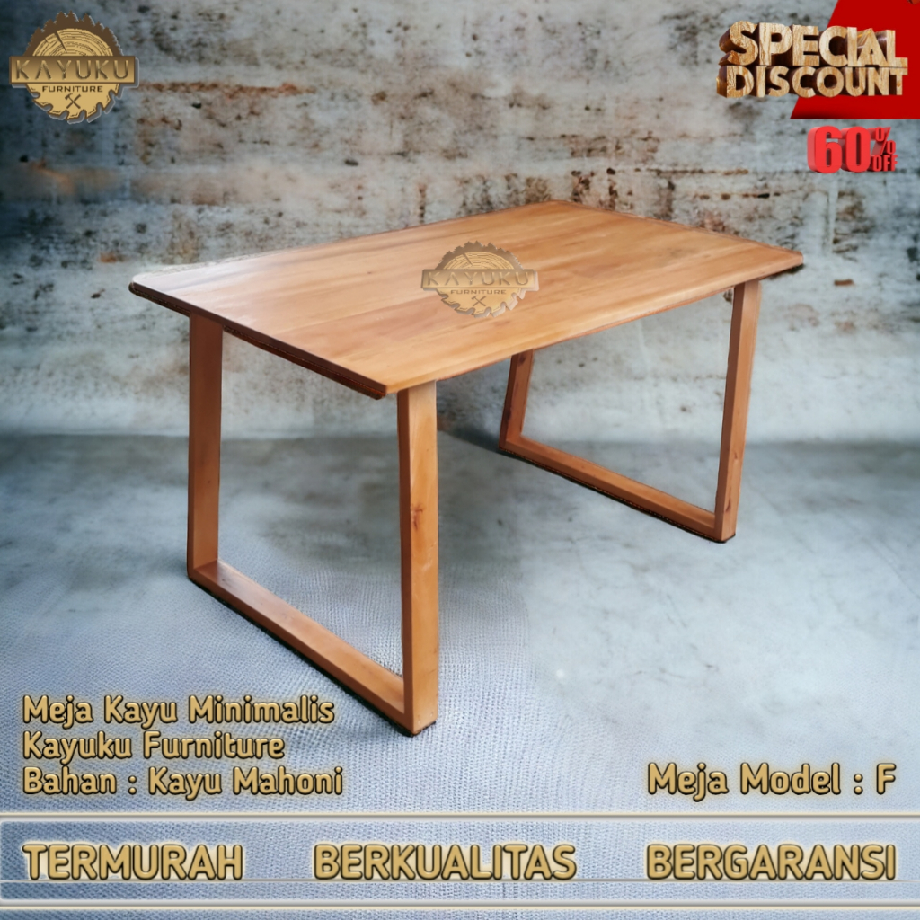 Jual Meja kayu Mahoni Meja minimalis Meja Model F 150x60x75 cm Meja ...