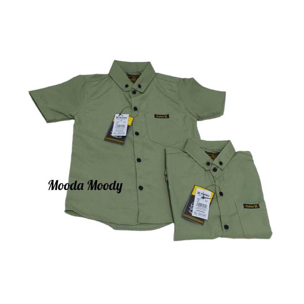 Jual Mooda Moody - Kemeja Anak Lengan Pendek warna sage Green Kemeja ...