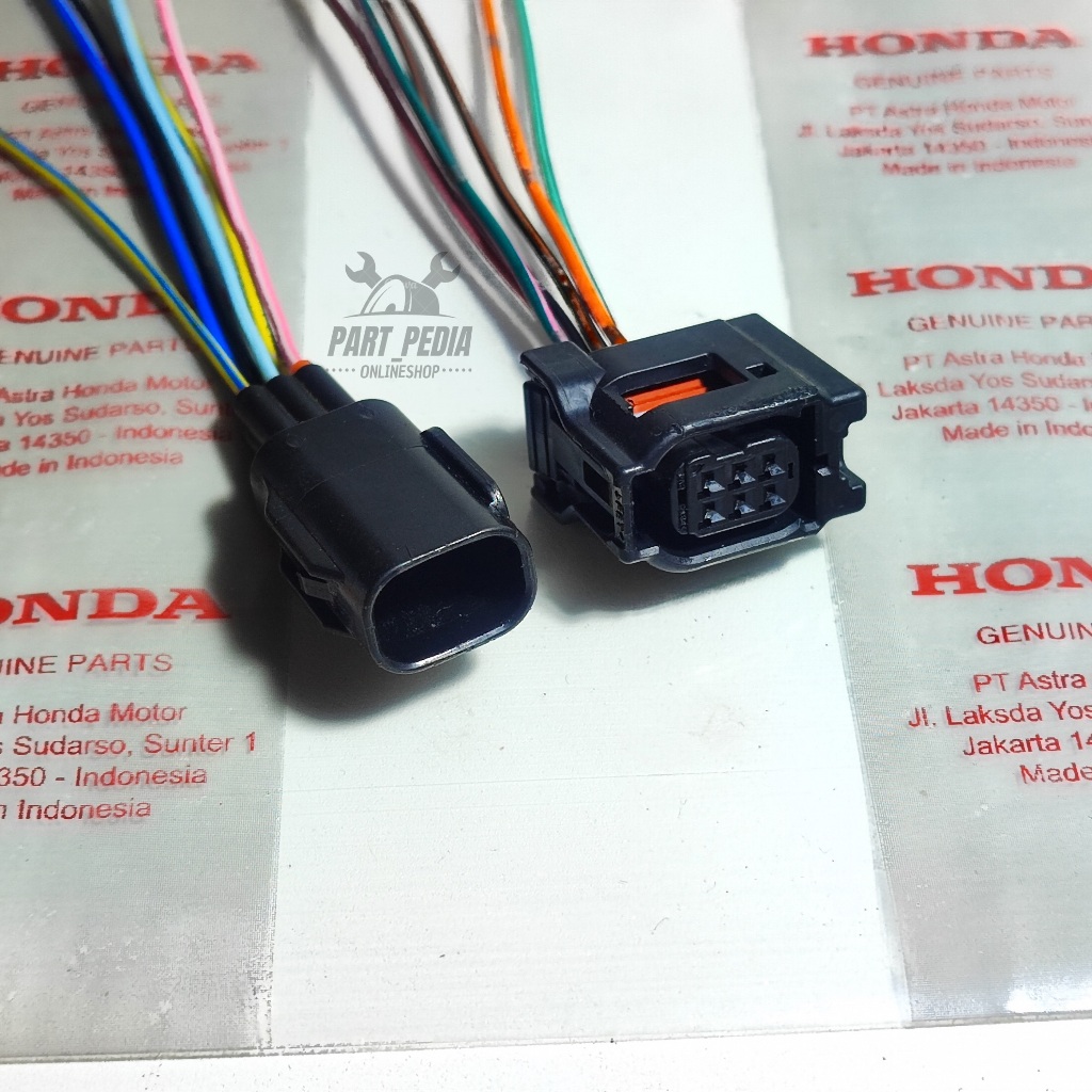Jual kabel soket sensor ckp pin 6 male female set fi honda new beat ...