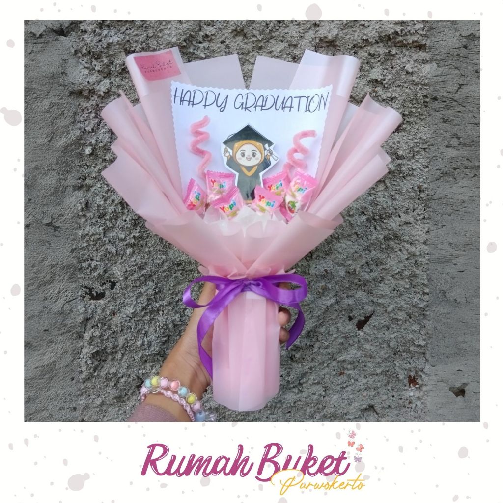 Jual Buket Wisuda | Happy Graduation Bouquet | Medium Snack Bouquet ...