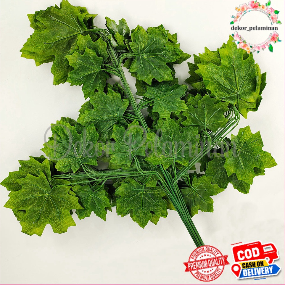 Jual KODE E45K COD 1LUSIN DAUN MAPLE CABANG 3 ARTIFICIAL DAUN ANGGUR ...