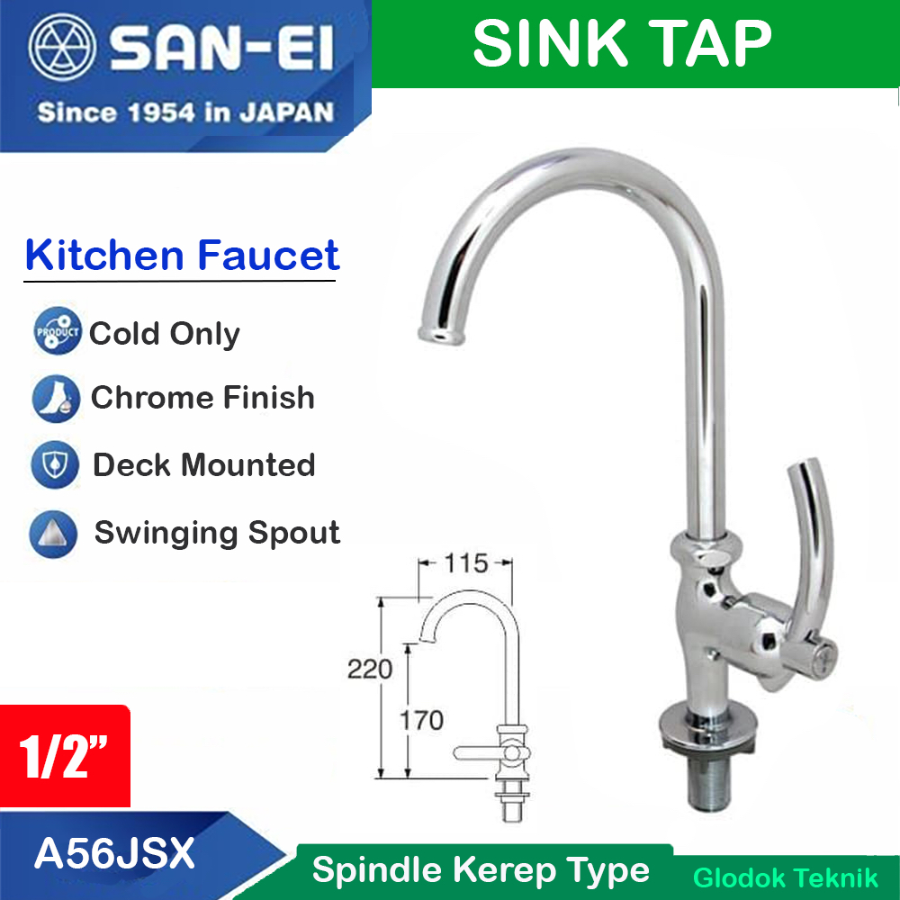 Jual San-Ei Kran Dapur A56JSX - Kran angsa - Swinging sink tap A 56 JSX Kran sink | Shopee Indonesia