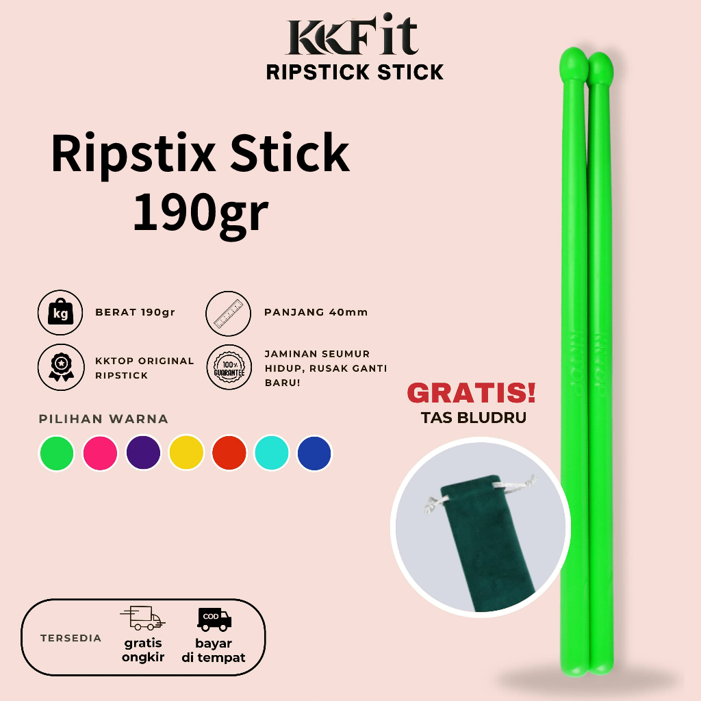 Jual KKFIT Pound Fit Stick Ripstix Stick Workout Cardio Drumming Stick ...