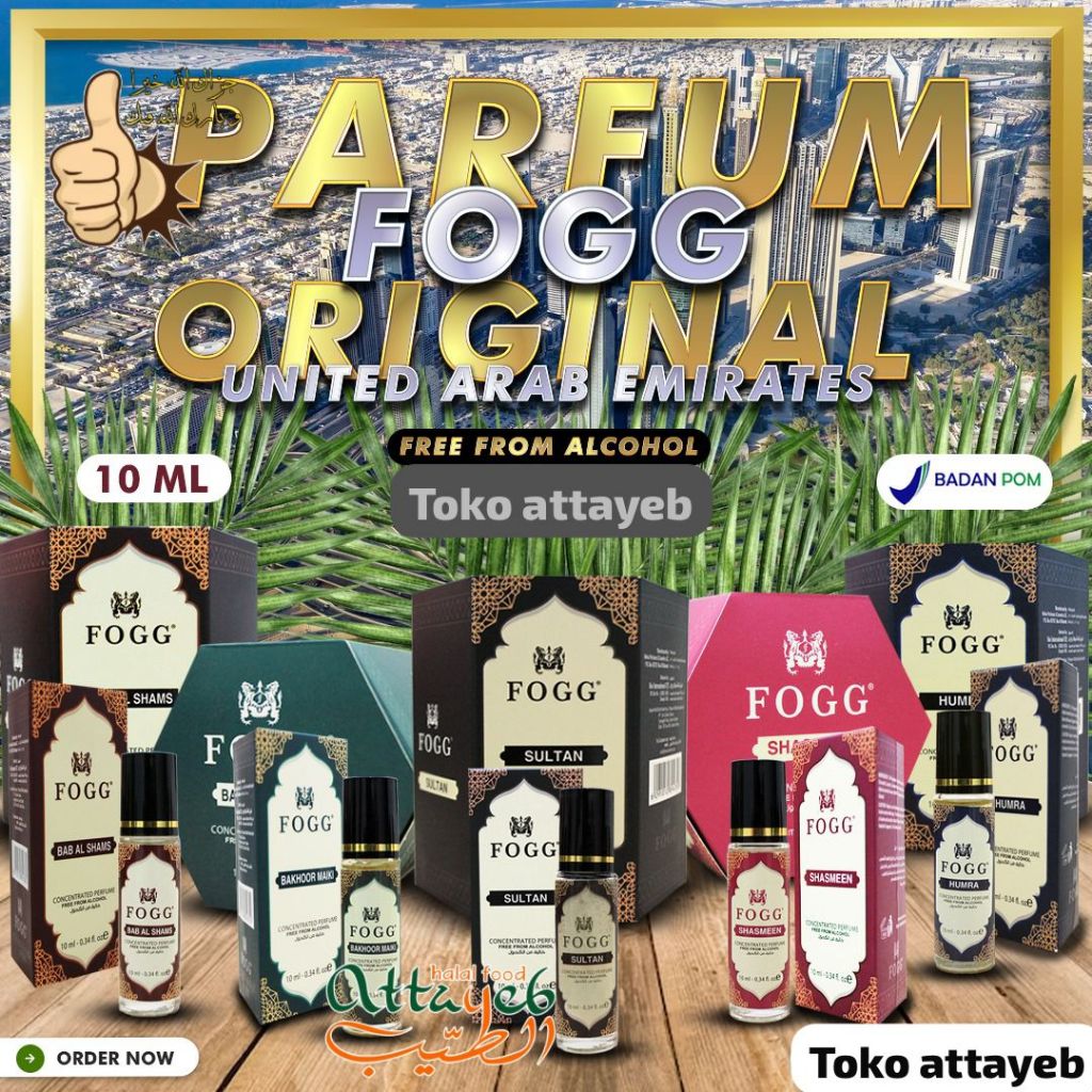 Jual Perfum Arab Fogg Attar Sultan al Oud Humra, Bakhoor Maiki , Bab Al ...