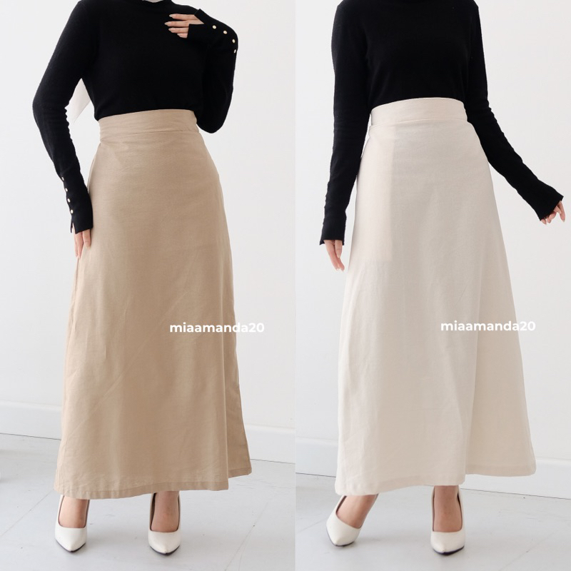 Jual MIA AMANDA - SASHA LINEN SKIRT / ROK BASIC / ROK LINEN | Shopee ...
