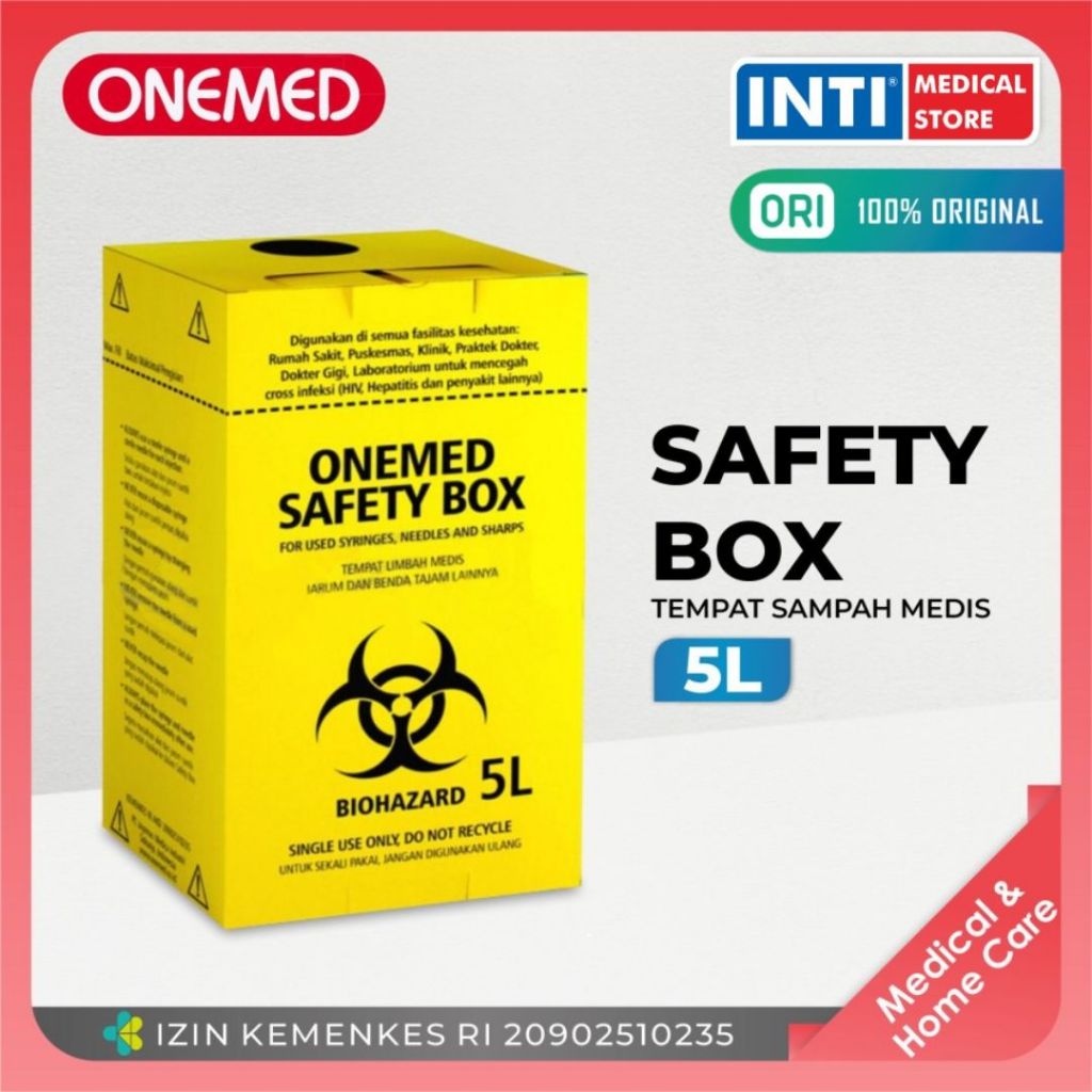 Jual Onemed | Safety Box 5 Liter | Tempat Sampah Medis | Shopee Indonesia