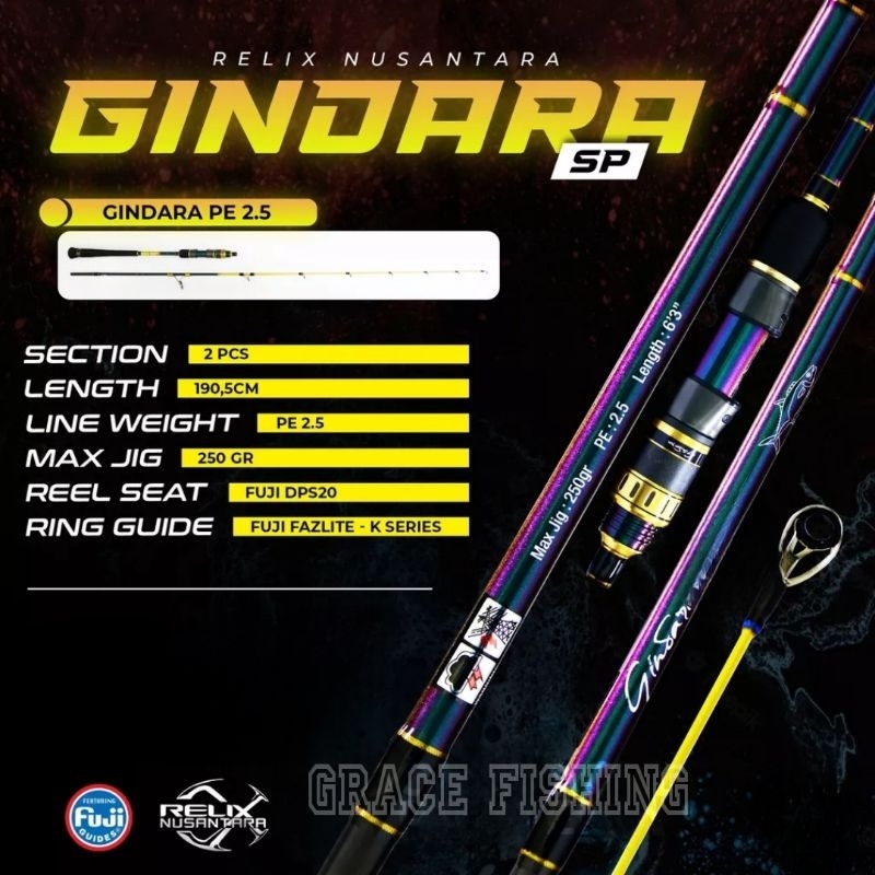Jual Joran Pancing Jigging Relix Nusantara Gindara Spinning PE 2.5 Up Locking Joran Jigging Slow ...