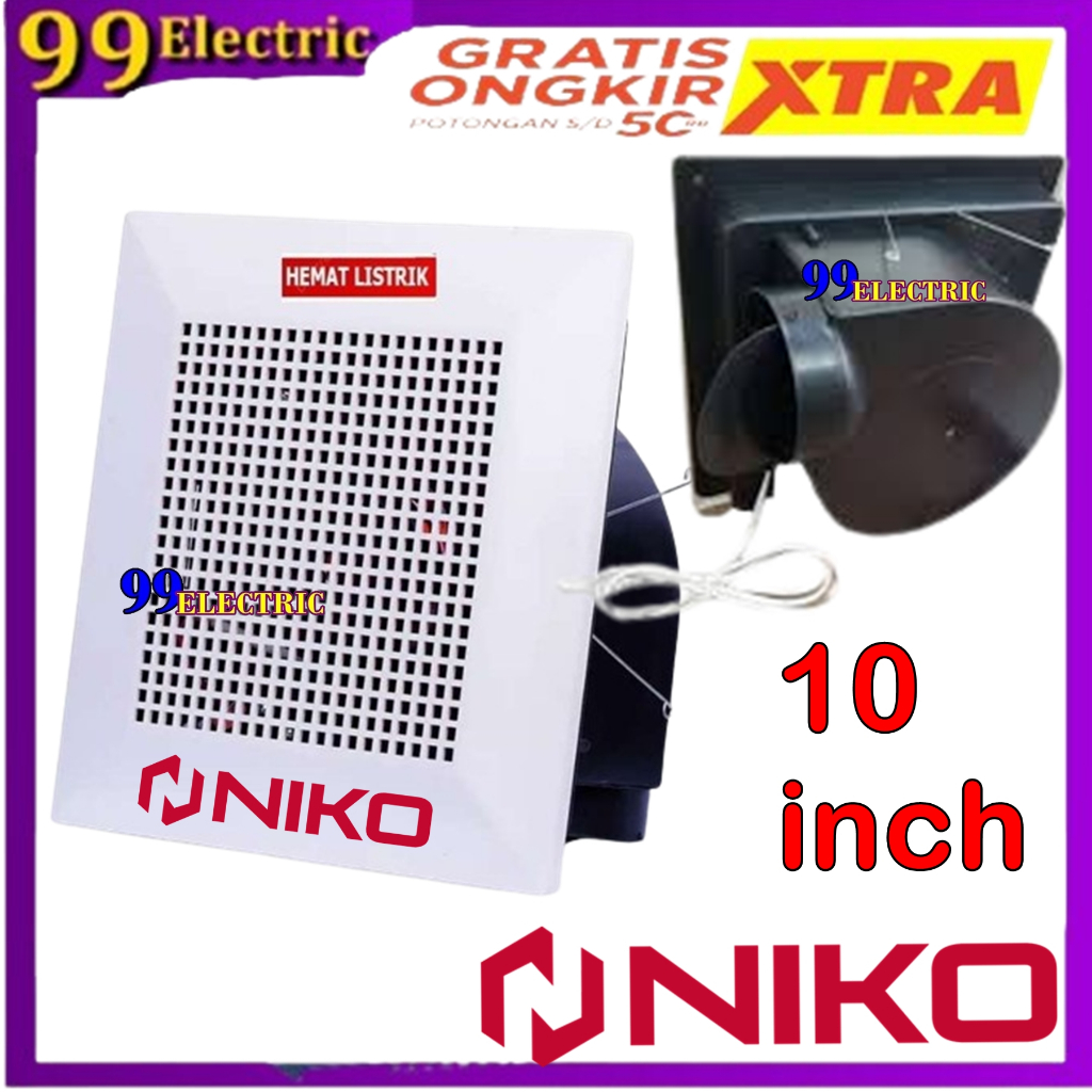 Jual NIKO NK-AF10 Ceiling Exhaust Fan 10 inch Kipas Angin Hisap Plafon | Shopee Indonesia