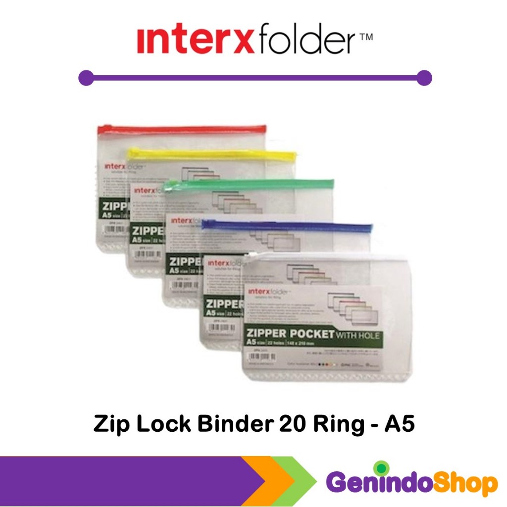 Jual Ziplock / Zipper Binder A5 with index (dengan lubang) Interxfolder ...