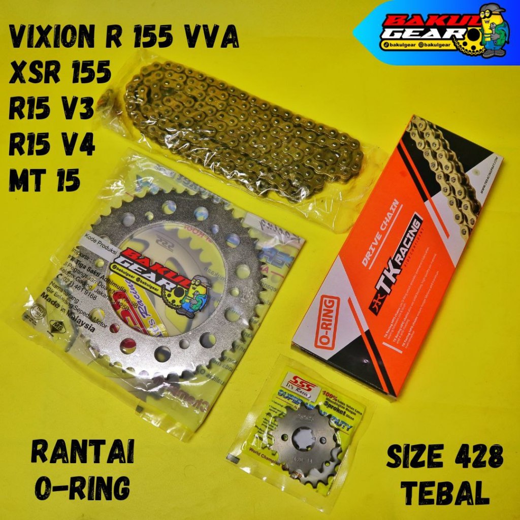 Jual Gear set SSS R15 V3 V4 MT 15 XSR Vixion R 155 MT15 Rantai TK Oring ...