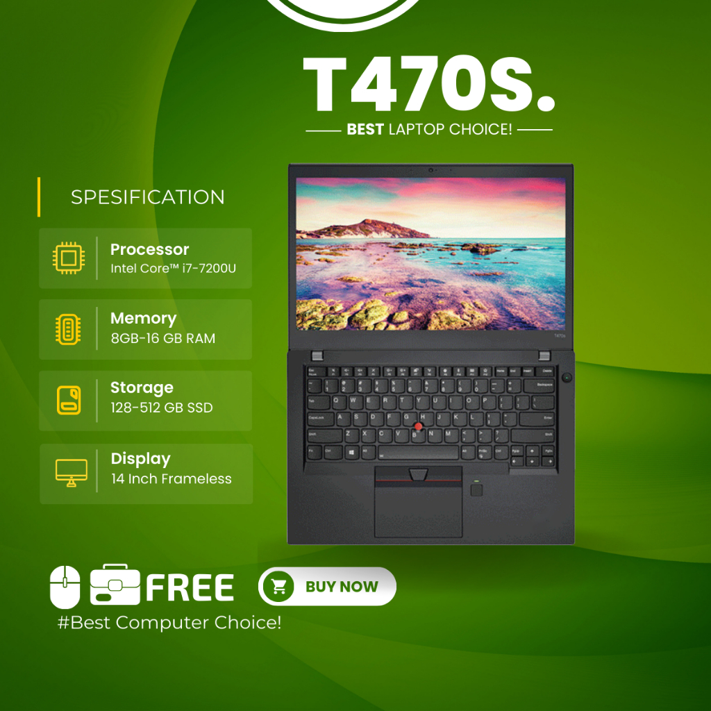Jual Laptop thinkpad T470s ram 8gb ssd 256gb mulus grade a | Shopee ...
