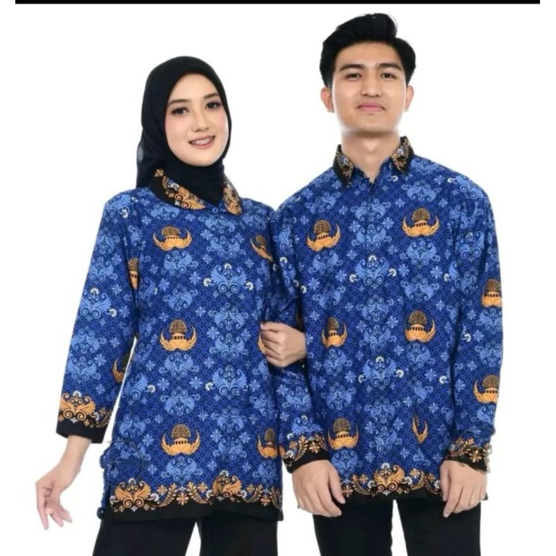 Jual batik korpri terbaru Krah hitam / seragam korpri ASN terbaru / baju korpri terbaru 2024 ...