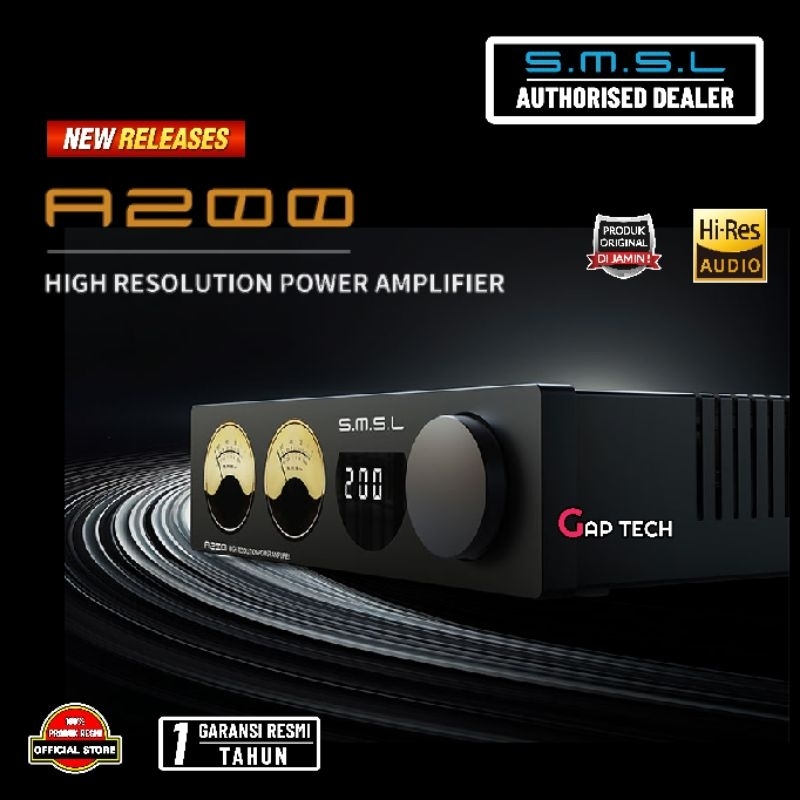 Jual SMSL A200 / A-200 / A 200 2-Channel Amplifier with Level Display ...