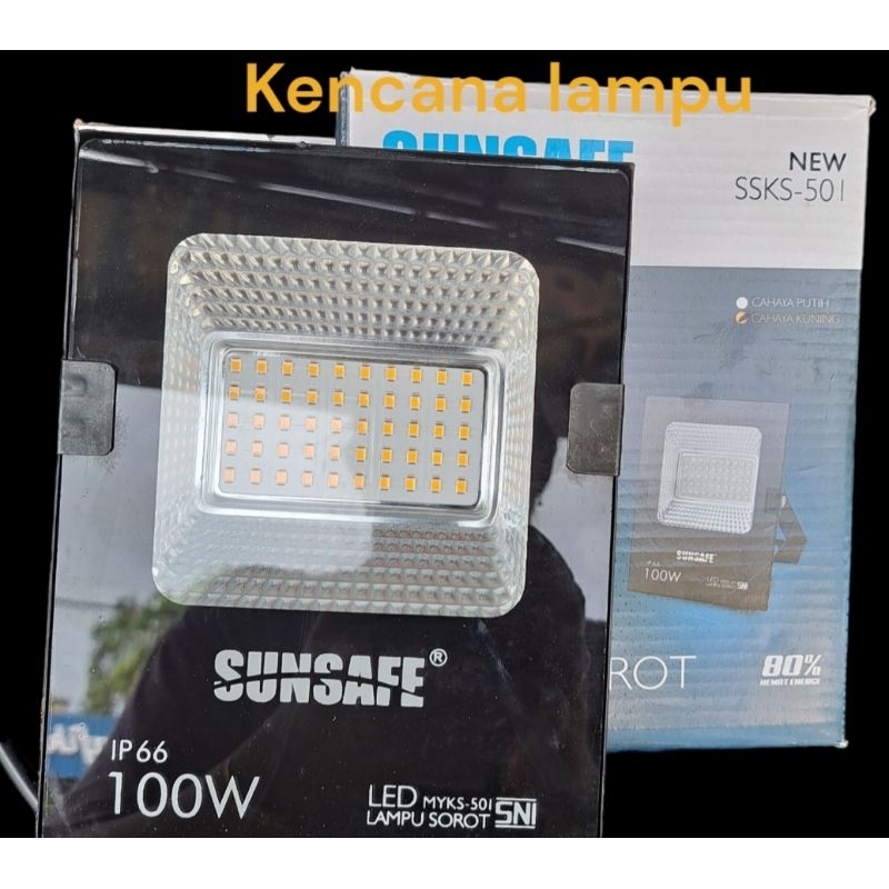 Jual Lampu Sorot LED Sunsafe 50watt, 100watt Cahaya Kuning | Shopee ...