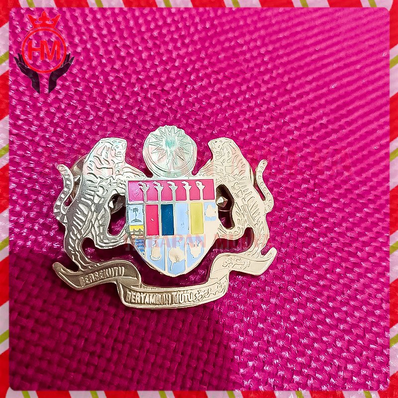 Jual Pin Lambang Jata Malaysia Logam Kuningan - Collar Pin Jata Negara ...