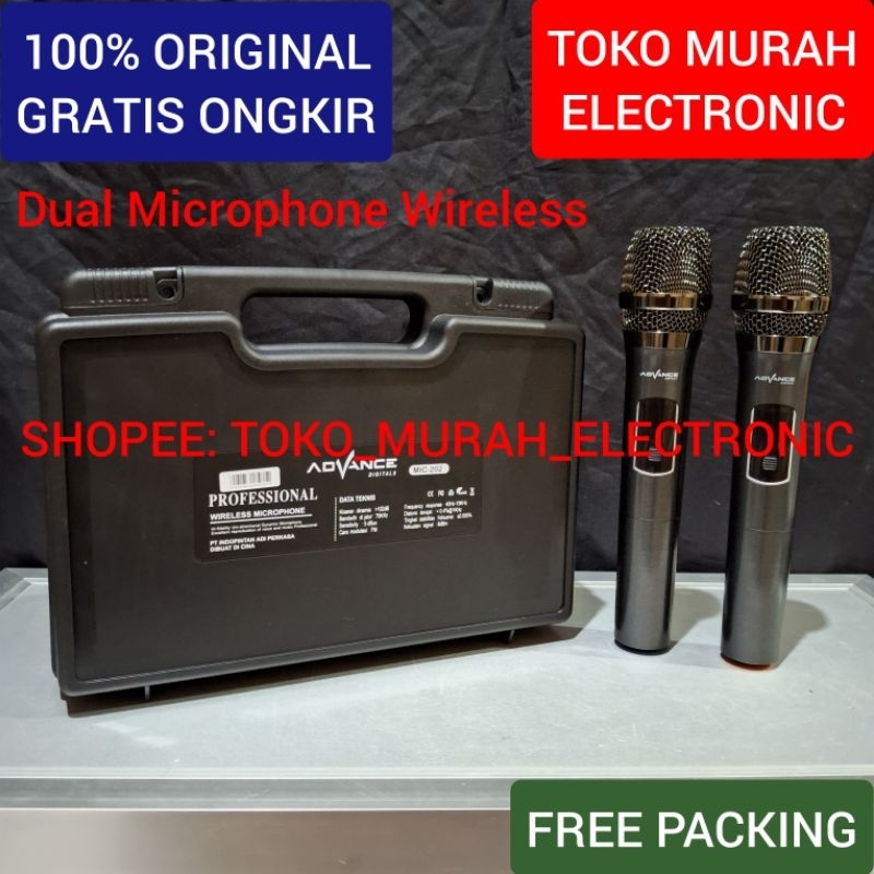 Jual TME - Microphone Wireless Advance MIC-202 Double Wireless Original ...