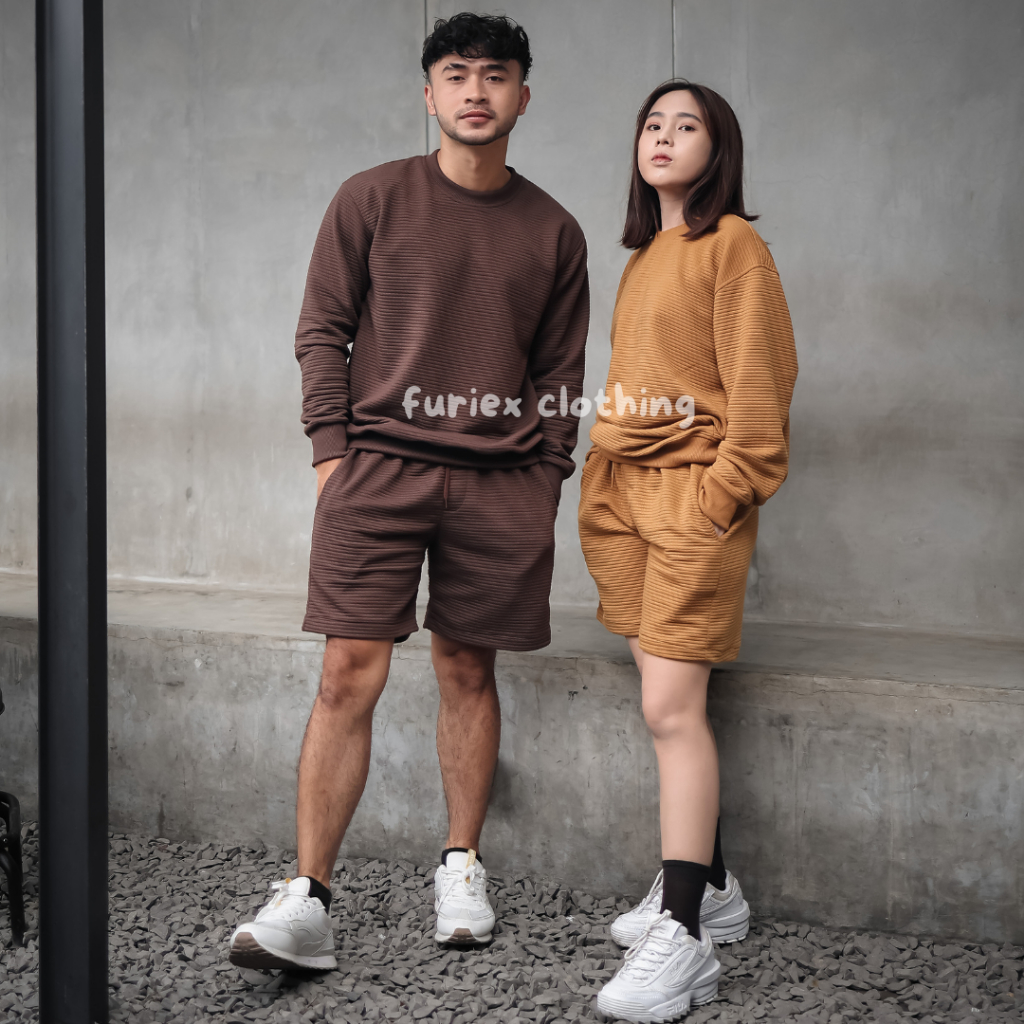 Jual Furiex-One Set Pria Sweater One Set Unisex Stelan One set Crewneck ...