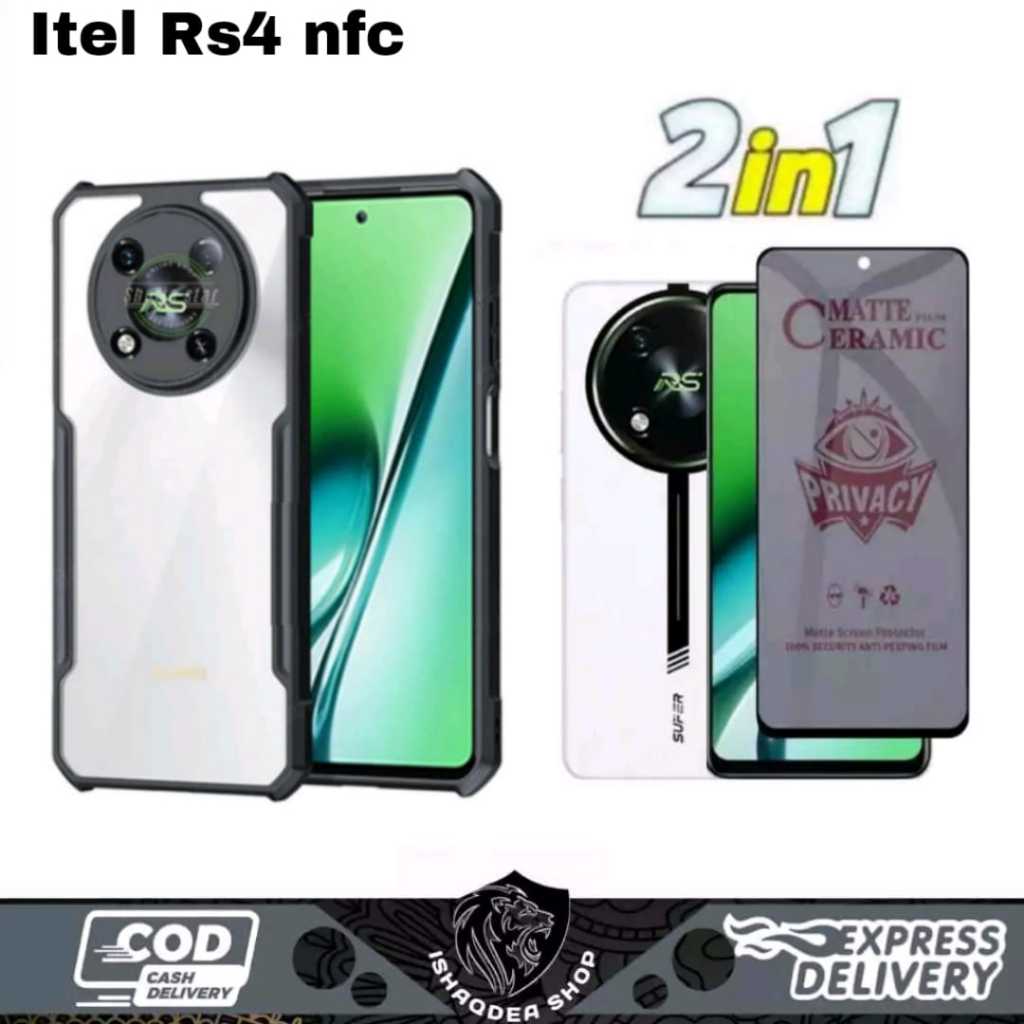 Jual 2IN1 CASE SHOCKPROOF ITEL RS4 NFC BONUS TEMPERED CERAMIC PRIVACY ...