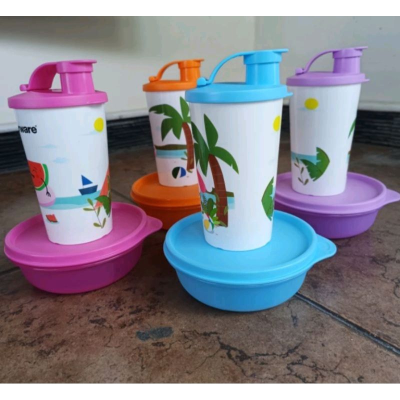 Jual Paket makan anak happy days tupperware set ( 2 pcs ) | Shopee ...
