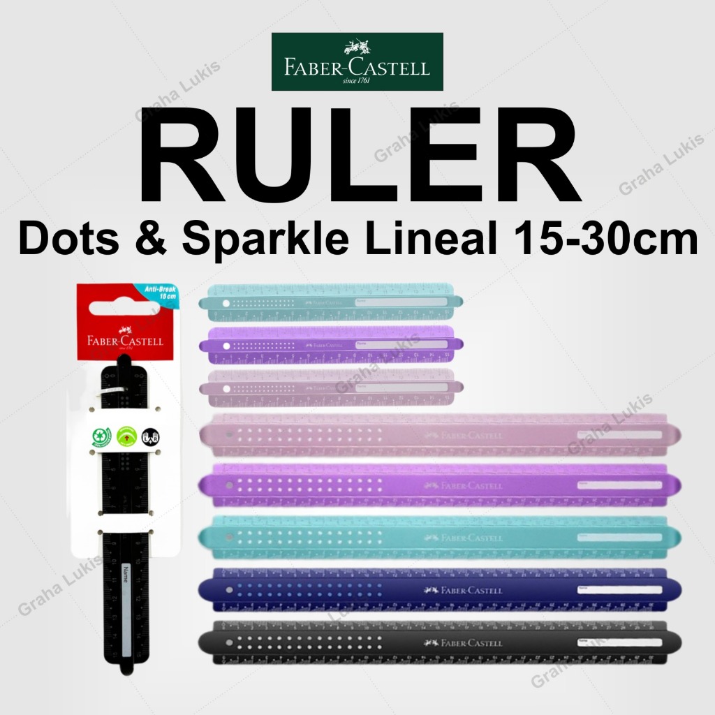 Jual Faber Castell Penggaris Sparkle Lineal / Dots Lineal Ruler ...