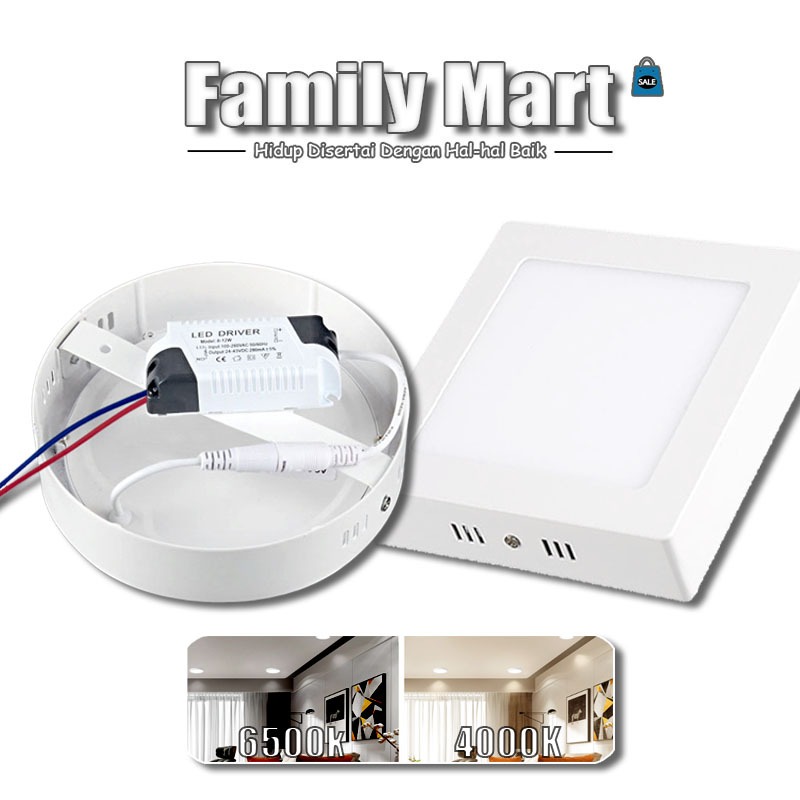 Jual Family Mart TIPIS PLAFON LED / LAMPU DOWNLIGHT PANEL LED 6W 12W ...