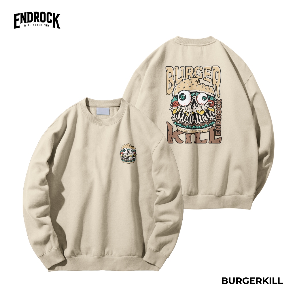 Jual Sweater Crewneck Endrock "BURGER KILL" | Original Sweater Crewneck ...